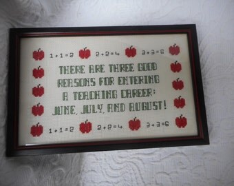 Teacher cross stitch | Etsy