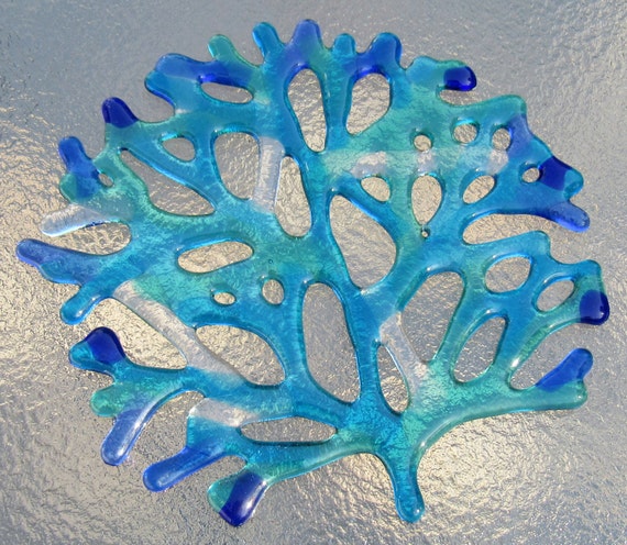 Sea Coral Wall Decor Fused Glass Branching Coral by Shakufdesign