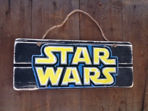 Star Wars Metal Sign on Wood Star Wars Wall by WOODruSAYINSigns