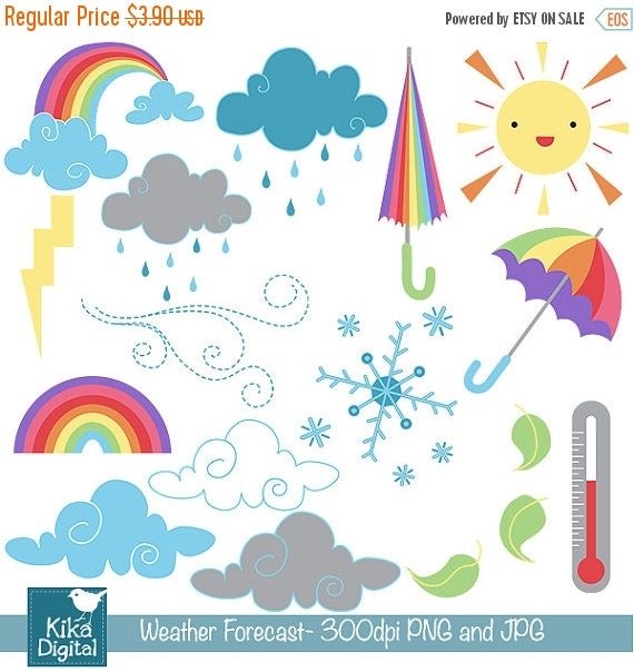 60%OFF Daily Weather Digital Clipart Scrapbooking by DigiKika