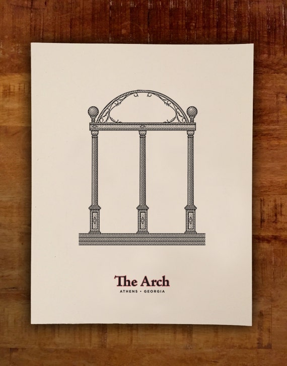 Items similar to UGA Arch - Athens, Georgia - Print - Multiple Sizes ...