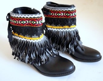 Tribal boot cuffs | Etsy