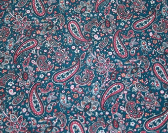Red paisley fabric | Etsy