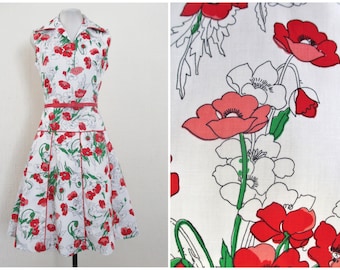 Red poppy dress | Etsy