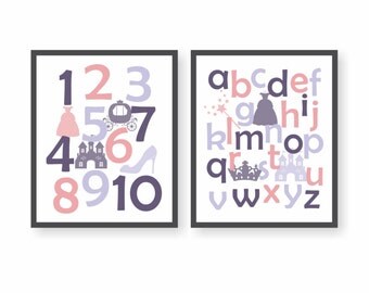 Princess alphabets | Etsy