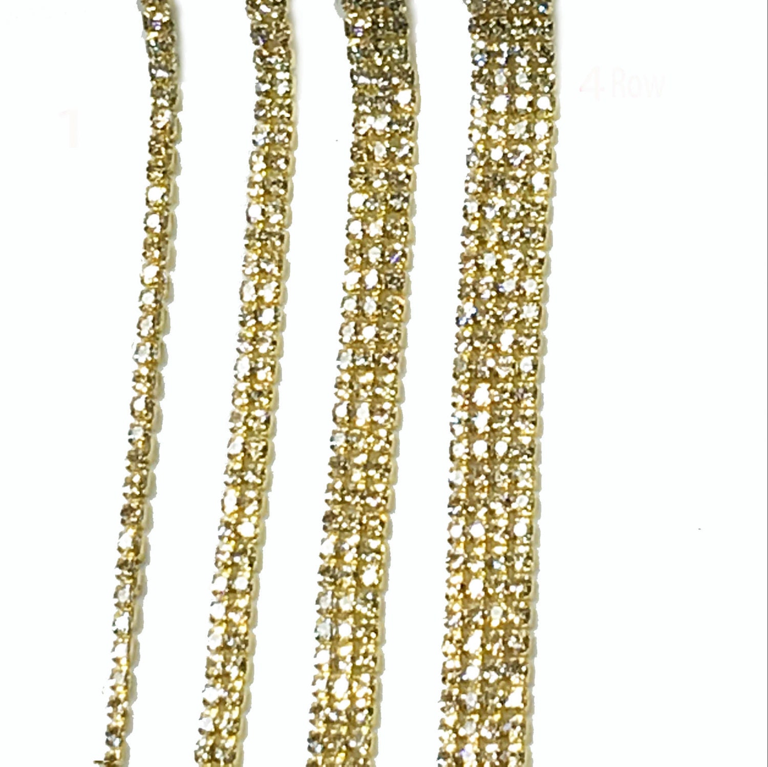 Clear Gold Tone Rhinestone Trim Crystal Trim Rhinestone