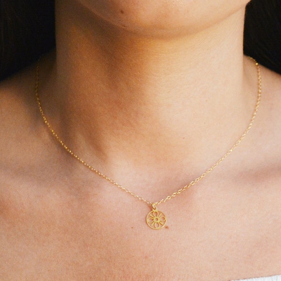 Gold necklace tiny gold necklace simple gold necklace