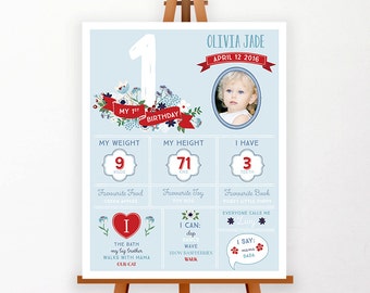First birthday chart | Etsy
