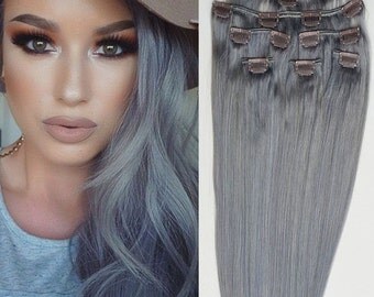 Unique grey hair extension related items | Etsy