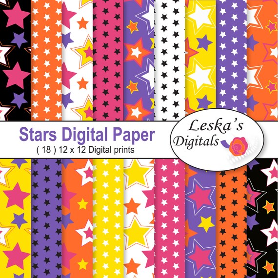 Stars Digital Paper Star digital paper pack blog background