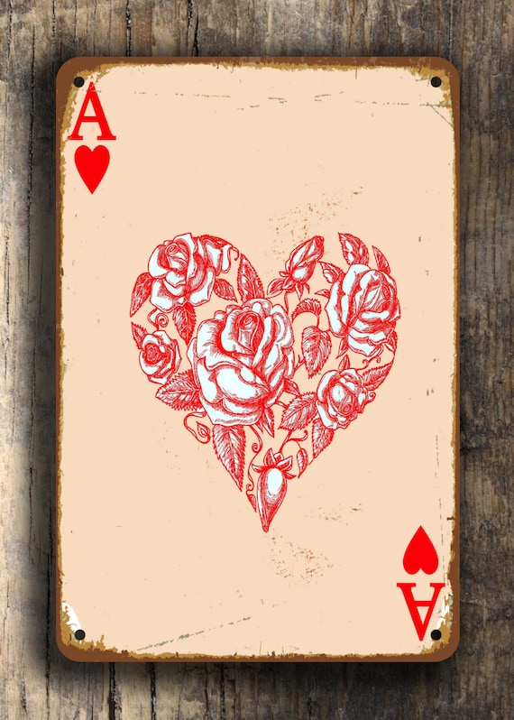 ACE of HEARTS Sign Vintage Style Wall Sign by ClassicMetalSigns