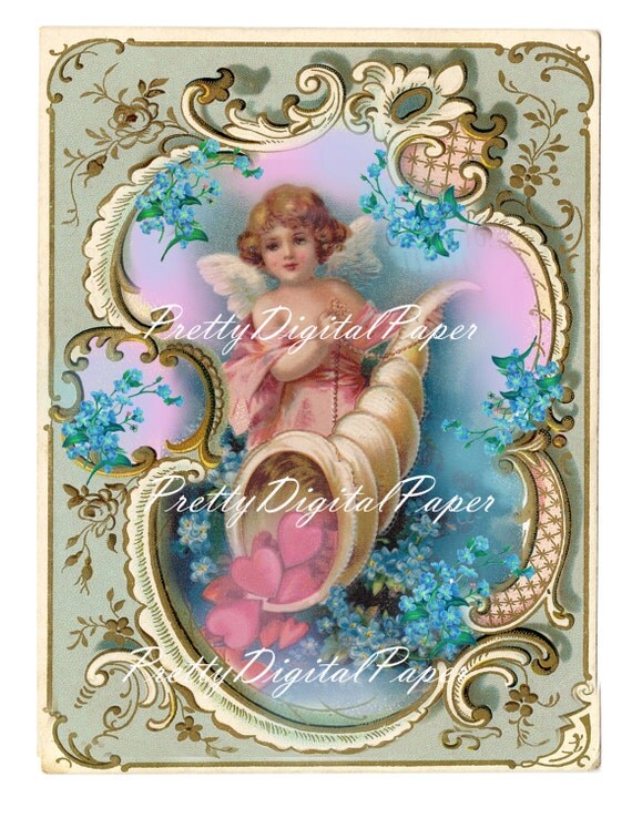Items Similar To Cherub Poster Transfer Scrapbook A4 Size Digital Collage Sheet On Etsy