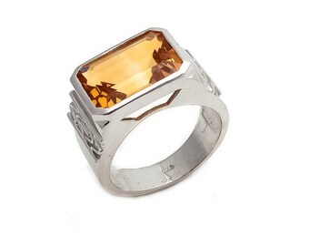 Mens citrine ring | Etsy