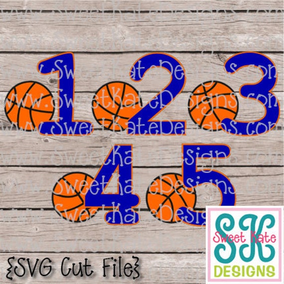 Basketball with Numbers 1-5 SVG JPG PNG by SKDSweetKateDesigns