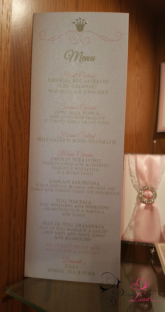 Items similar to SET OF 10 Crown Menu Baby Shower Wedding Baptism on Etsy