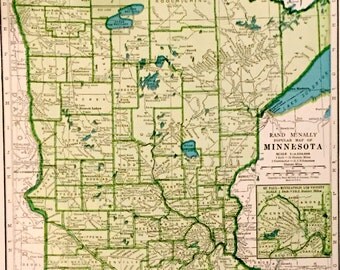 Unique old minnesota map related items | Etsy