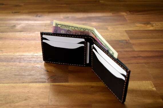 A Slim Kangaroo Leather Wallet With Under by RoseLeatherCrafting