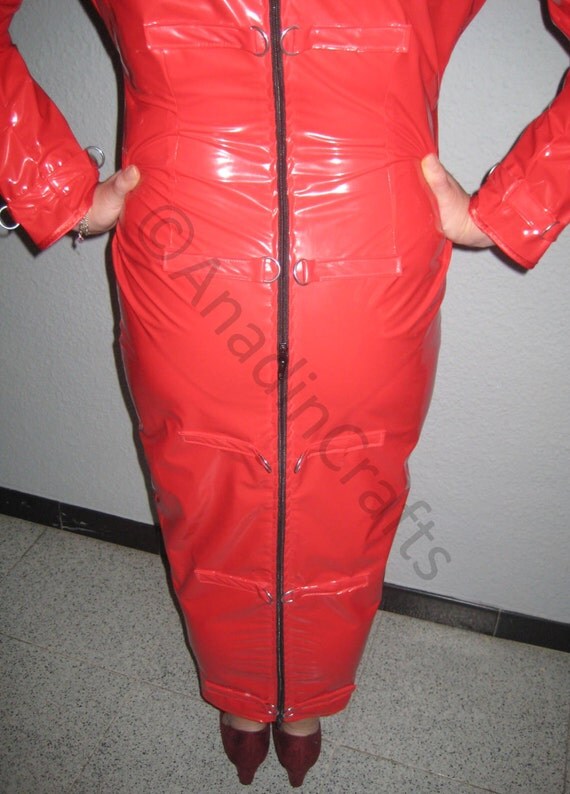PVC Hobble/Wiggle Lockable Unisex Dress 4-way zip.