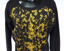 Unique black gold sweater related items | Etsy