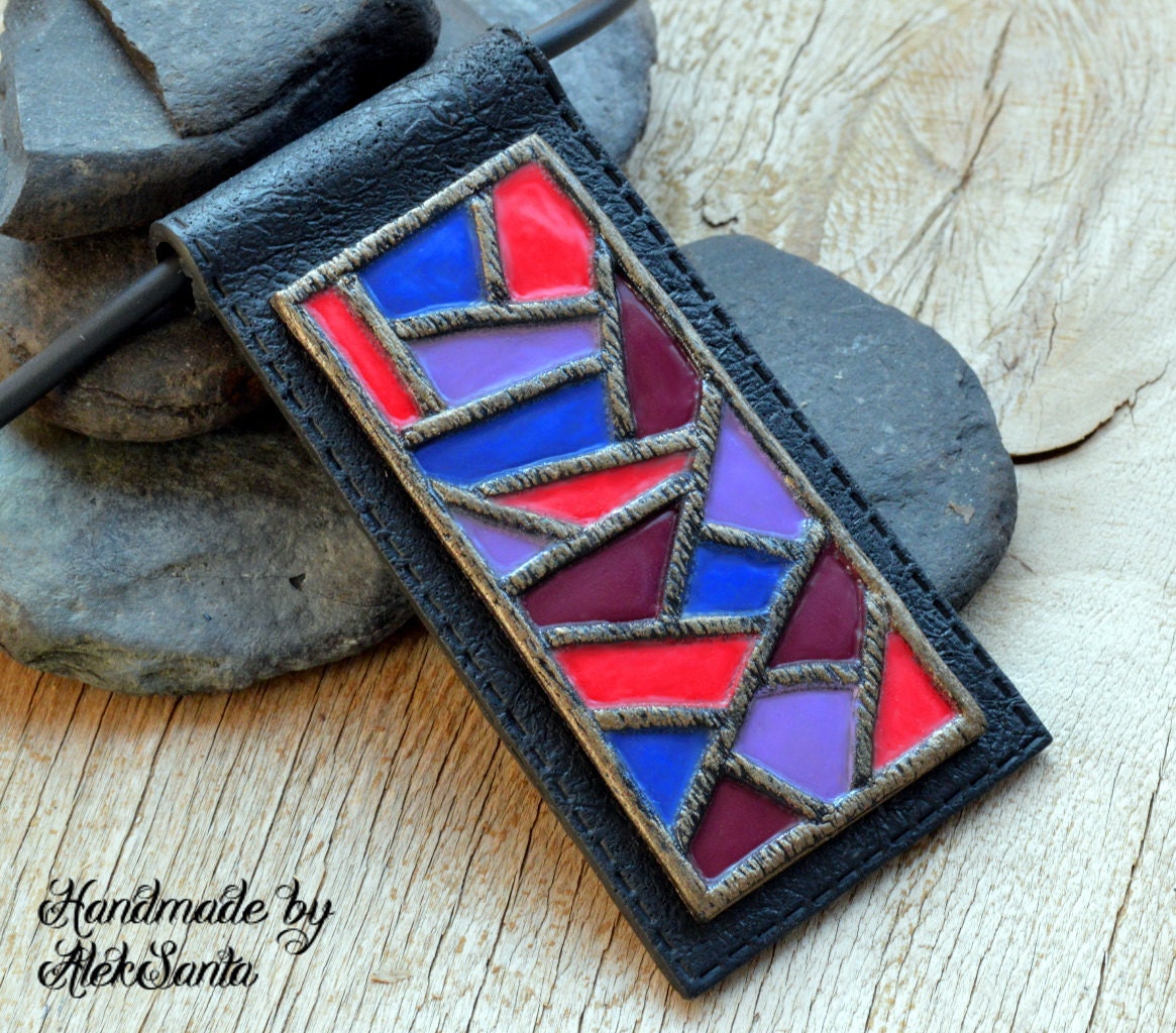 Abstract pendant Abstract necklace Mosaic pendant Mosaic