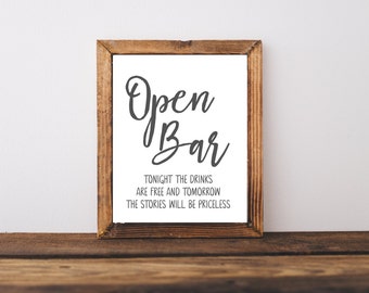 Open bar sign | Etsy