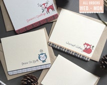 Christmas Cards Boxed Set - Woodland Creatures - 12 Note Cards