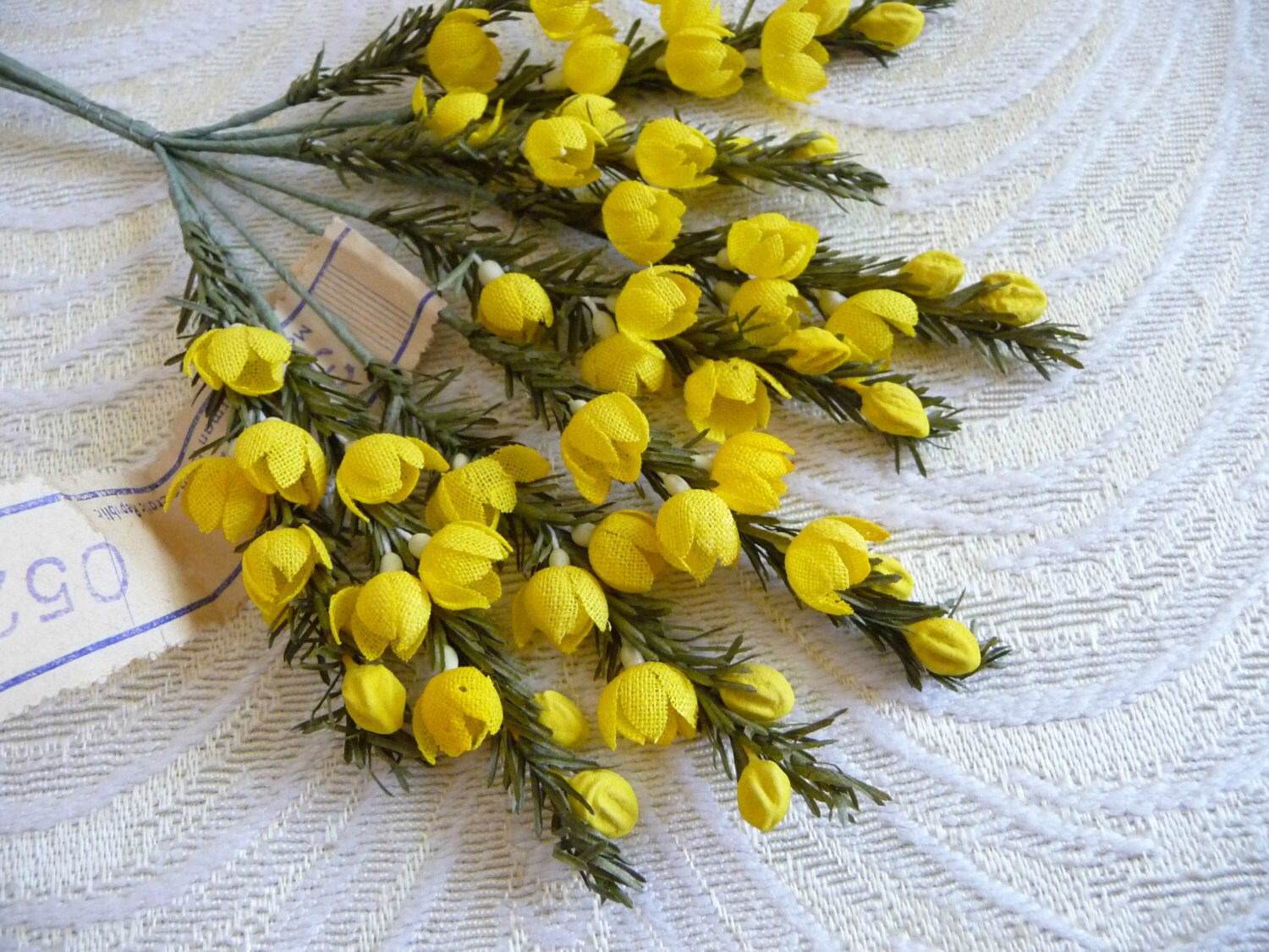 Vintage Heather Yellow Millinery Flowers NOS from Germany for