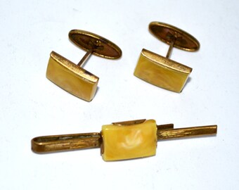 Cufflink tie bar set | Etsy