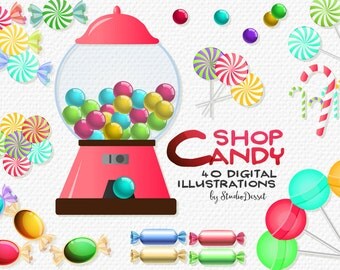 Candy shop clipart | Etsy