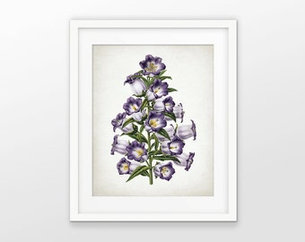 Purple flowers art | Etsy