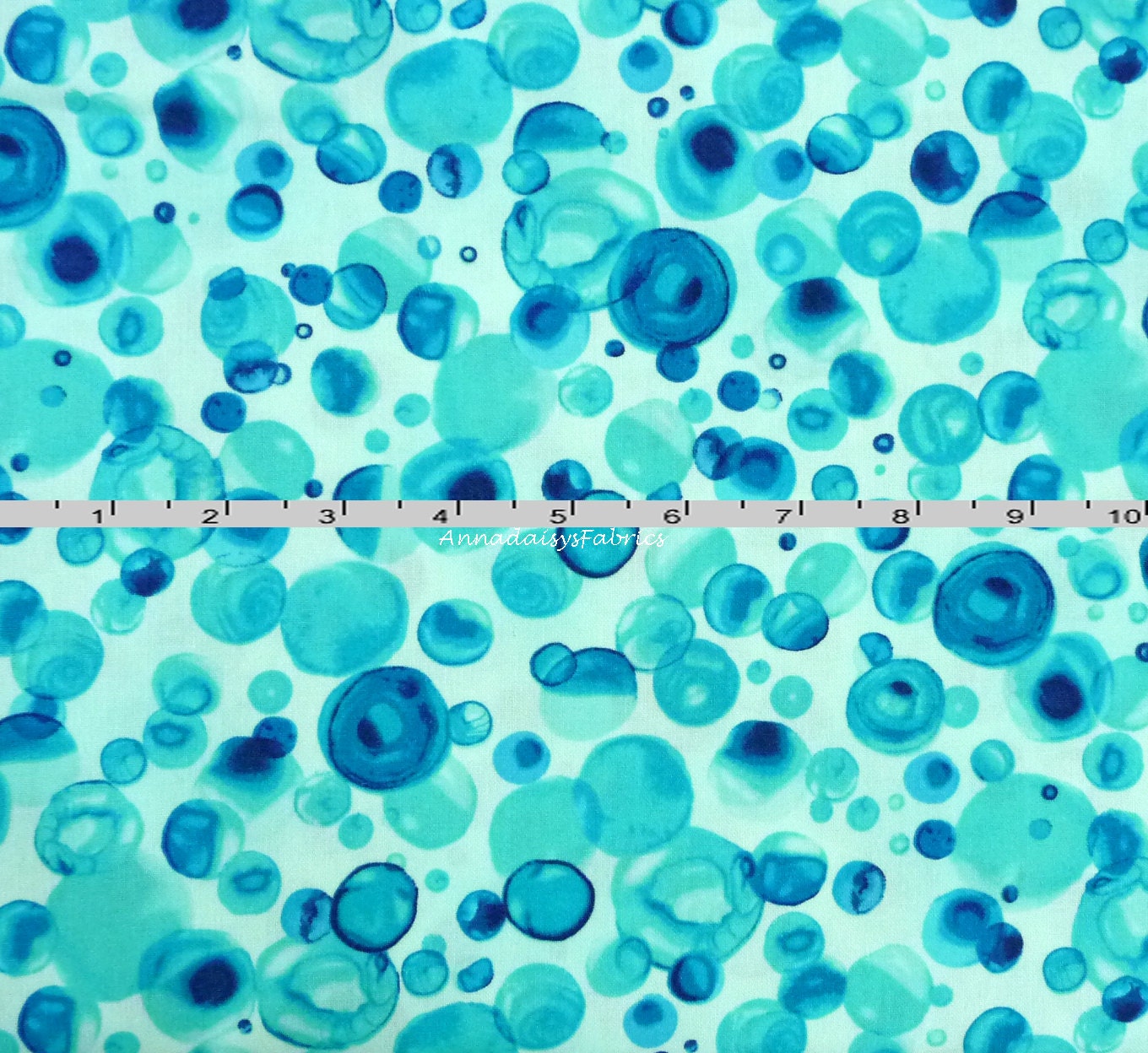 Aqua Bubbles Fabric, Tropical Reef 14778 Robert Kaufman, Margaret Berg ...