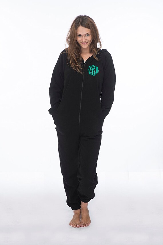 Monogrammed Adult Onesie Personalized Fleece Onesie