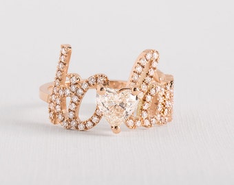 Custom name ring Personalized diamond ring Diamond name