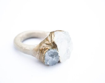 Rough gemstone ring | Etsy