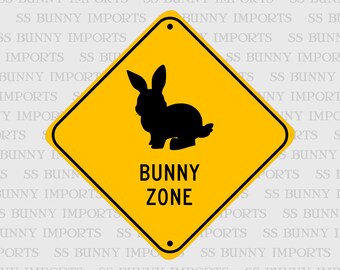 Warning Guard Bunny on Duty novelty animal sign by SSBunnyImports