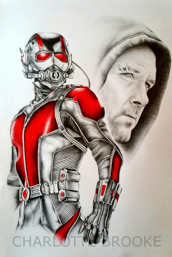 Ant-Man Pencil Portrait Drawing Print