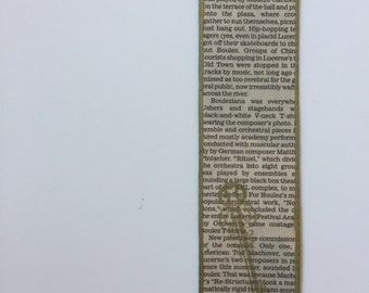 Newspaper Feather Bookmark by ashsbookmarks on Etsy