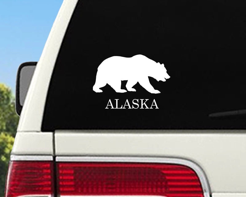 Alaska Bear Car Decal Alaska Bear Car Sticker Alaska Car