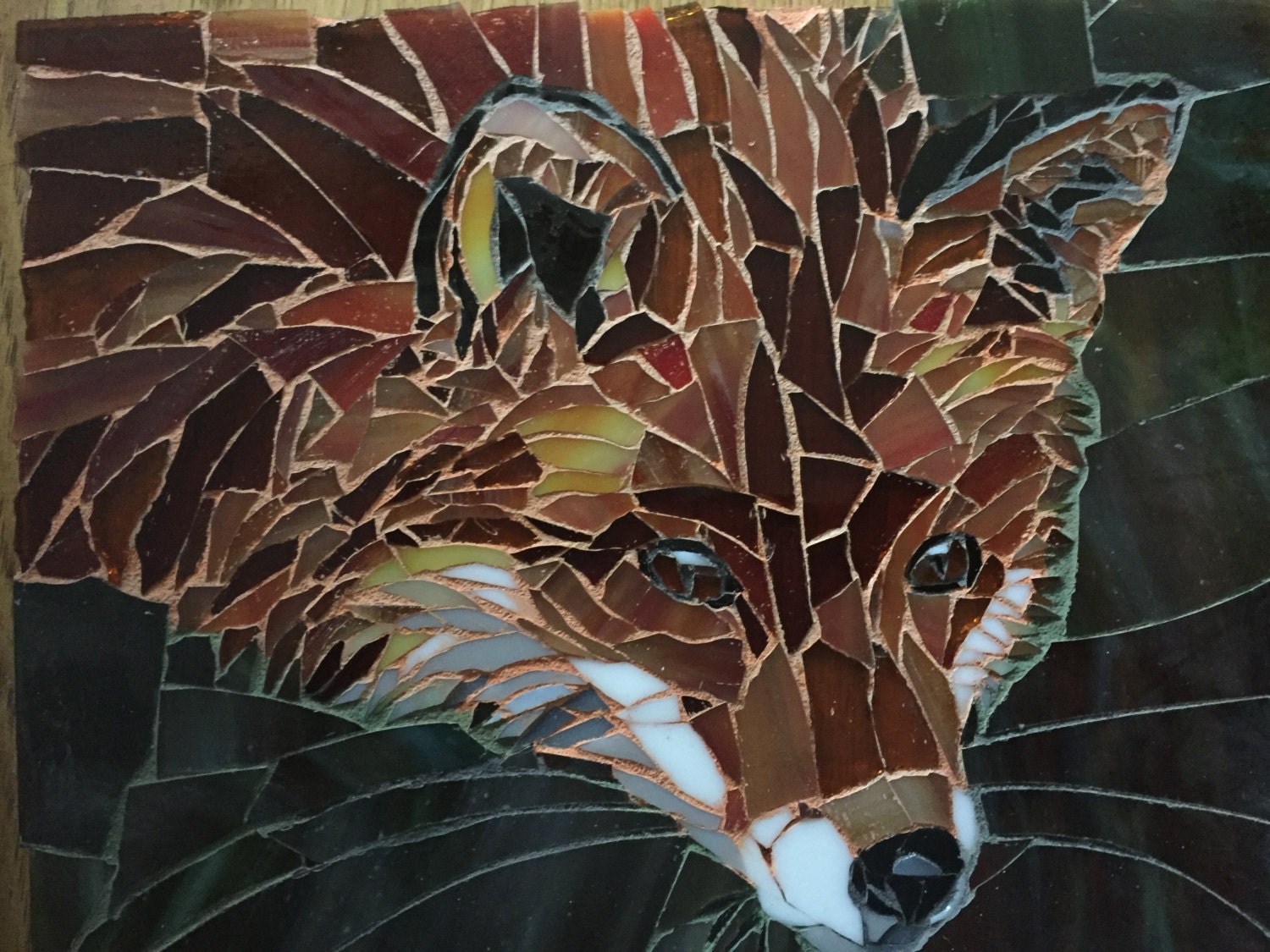 Red Fox Stained Glass Mosaic