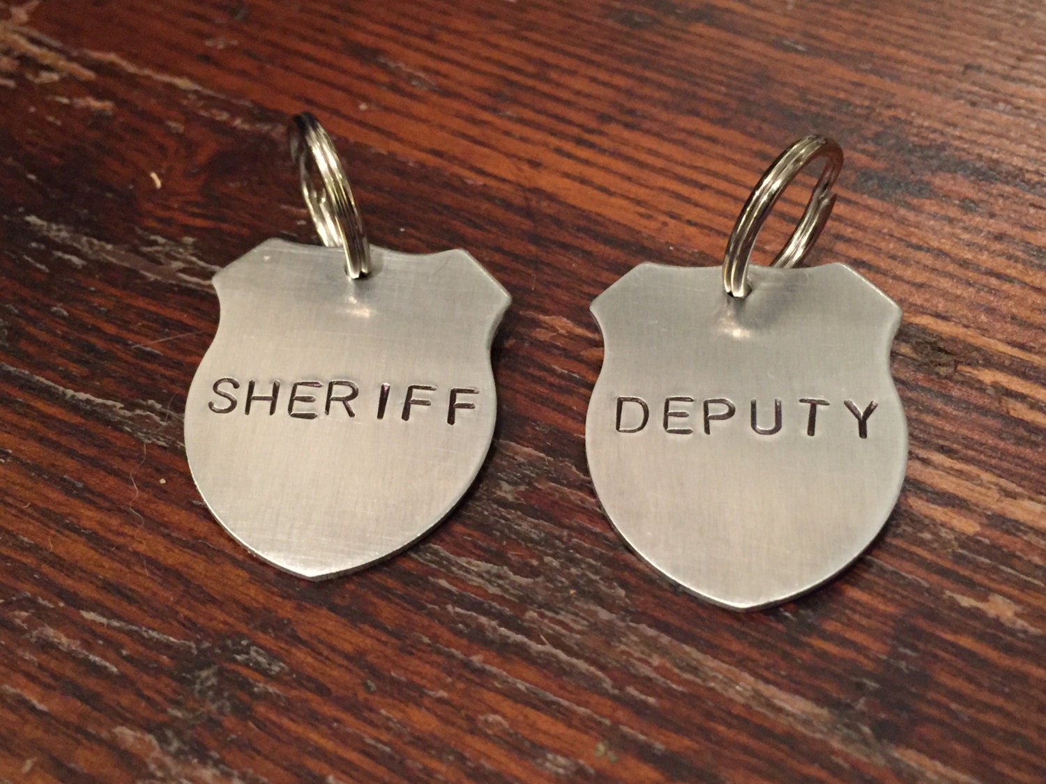 Sheriff and Deputy Badge dog tags PAIR of dog tags cat