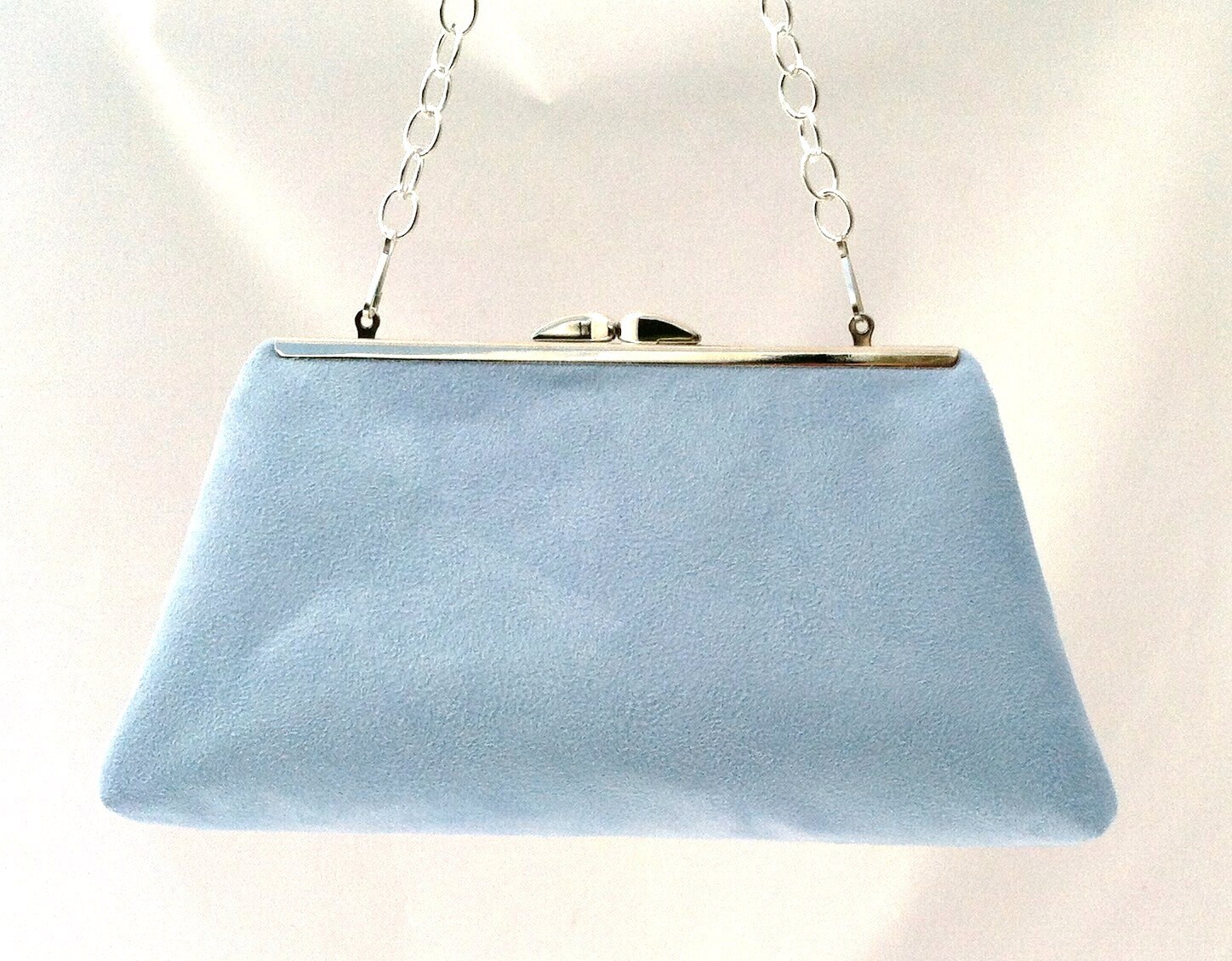 Gorgeous Light Blue Suede Handbag