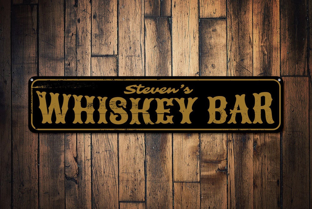 Whiskey Bar Sign Personalized Bar Name Sign Custom Beer