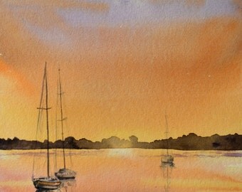Items similar to sunset painting, sunset, Texas sunset, coastal decor ...