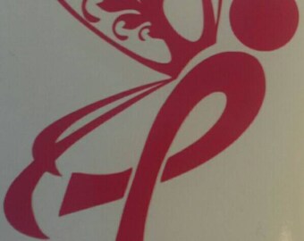 Pink ribbon decal | Etsy