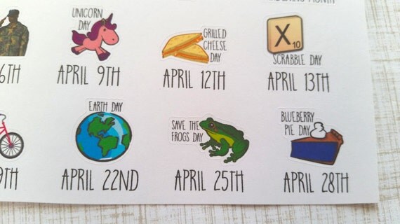 April Wacky & Random Holiday Stickers Set of 16 Item 163