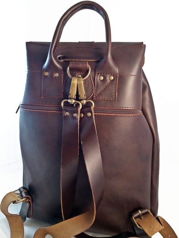 Leather Backpack Extra Large Leather Rucksack. 4 Colors