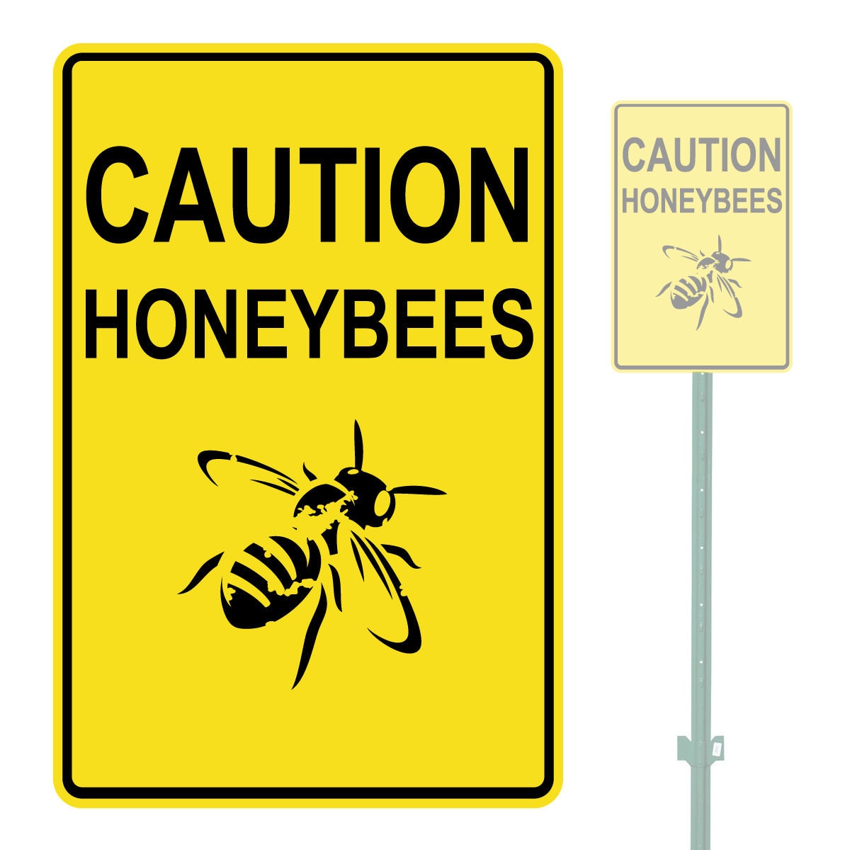Caution Honeybees Heavy Duty Aluminum Warning Parking Sign