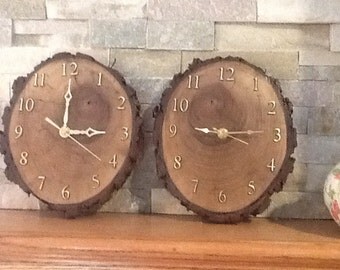 Items similar to Rustic "Melted Chocolate" Black Walnut Wall Clock on Etsy