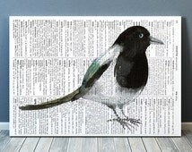 Popular items for magpie art on Etsy