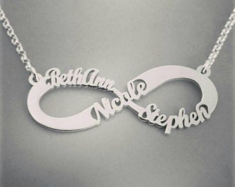 3 initial monogram necklace | Etsy